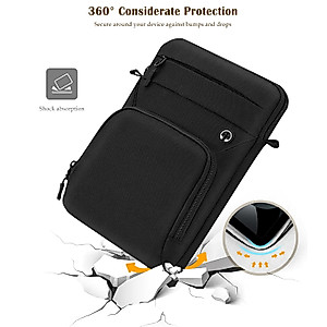Dadanism 9-11" Tablet Sleeve Bag for iPad Air 5/4 10.9, iPad Air 11" 2024, iPad 9/8/7th 10.2, iPad 10th Gen 10.9, iPad Pro 11 M4 M2 2024-2018, Galaxy Tab A9+ S9 FE A8, with Shoulder Strap, Black