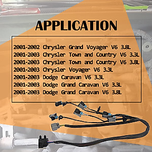 Bicos 911-089 Fuel Injector Wiring Harness Compatible with Grand Caravan Voyager Town & Country Replaces 4868408AC 4868408AD