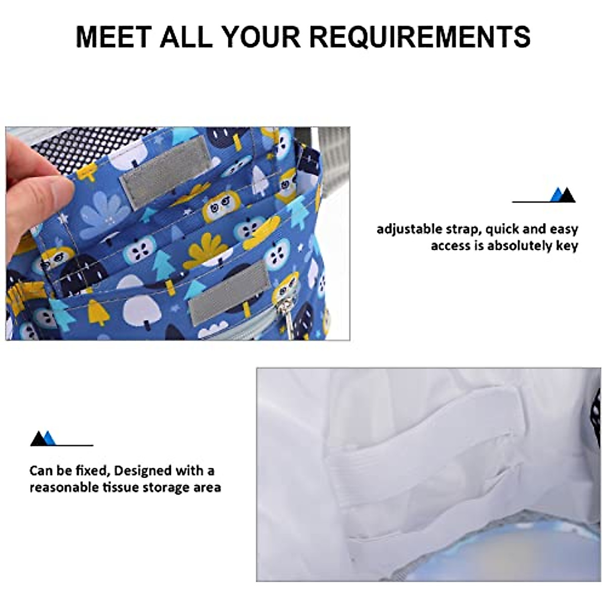 Kisangel Stroller Cartoon Pattern Mummy Infants Owl Holders Storage Attachments Straps Ster Nursery Universal Bag Newborns Diaper Organizer Caddy Baby Nappy Cradle Container Pouch