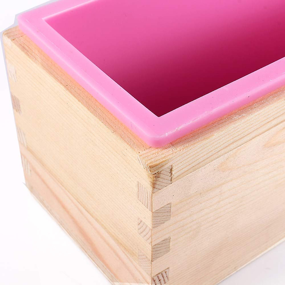 Soap Tools Silicone Soap Tools Rectangle Soap Tools with Wooden Box Flexible Soap Crafting Tools DIY Making Tool for Soap Cake Bread