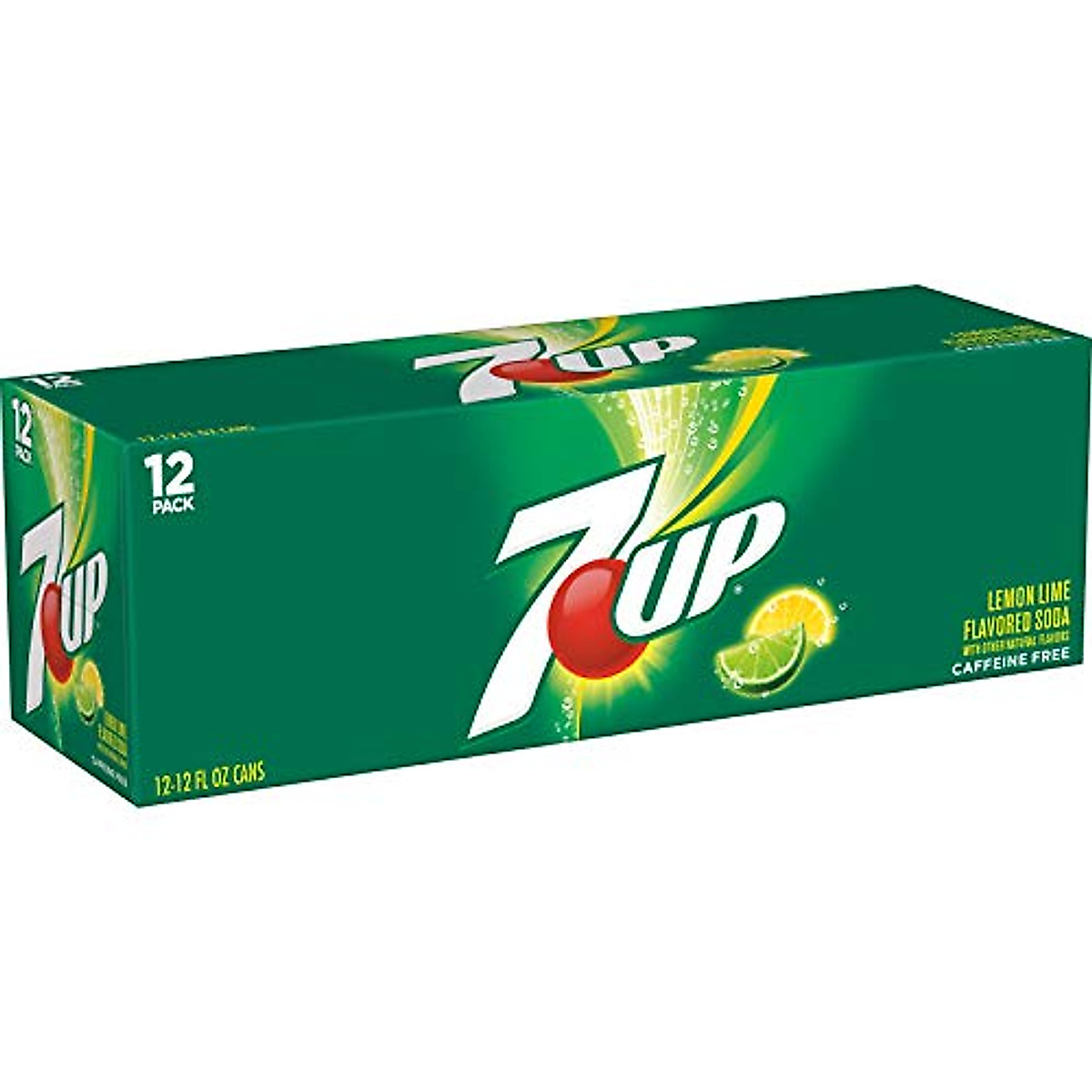 7UP Lemon Lime Soda, Naturally Flavored and Caffeine Free, 12 Fl Oz (Pack of 12)