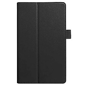 for Amazon Kindle Fire HD8 7th 8th Generation (2017/2018 Release Version) Tablet Cover,Ultra Slim Lightweight Folio Stand Leather Case for Kindle Fire HD 8 7th 8th Gen 8inch (Li-Black)