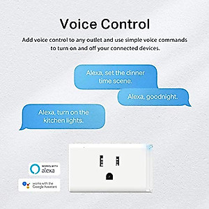 Kasa Smart Plug HS103P3, Smart Home Wi-Fi Outlet Works with Alexa, Echo, Google Home & IFTTT, No Hub Required, Remote Control,15 Amp,UL Certified, White, 3 Count (Pack of 1)
