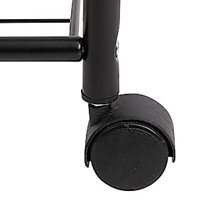 DOEWORKS Large Laundry Rolling Garment Cart for Lavatory, Metal Laundry Basket Sorters Garment Bulter Storage Rack with Wheels, Black