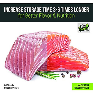 Vac Fresh Food Vacuum Sealer Rolls (8" x 50', 2 Rolls), 3.5mil Embossed Food Storage Bags, Vacuum Seal Bags for Meal Prep, Sous Vide Bags for Cooking (100 Feet)