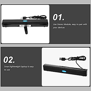 UKCOCO Sound Bars for TV, Small Surround Soundbar Speakers for PC/Gaming/Projectors
