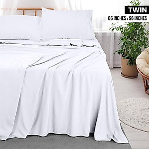 Utopia Bedding Flat Sheets - Pack of 6 - Soft Brushed Microfiber Fabric - Shrinkage & Fade Resistant Top Sheets - Easy Care (Twin, White)