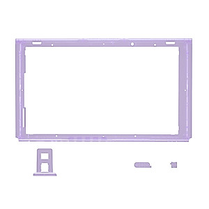 eXtremeRate Clear Atomic Purple DIY Housing Shell for Nintendo Switch Console, Replacement Faceplate Front Frame for Nintendo Switch Console w/Volume Up Down Power Buttons - Console NOT Included