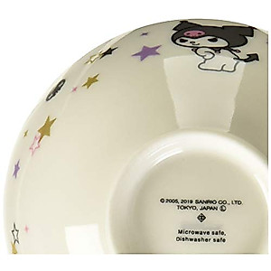 金正陶器(Kaneshotouki) Sanrio 315110 Kuromi Stars Rice Bowl, Made in Japan, White