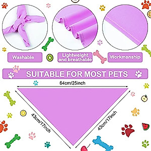 20 Pieces Plain Dog Bandanas Bulk Washable Puppy Bandana Blank Sublimation Dog Bandanas Triangle Dog Bibs Heat Transfer Adjustable Dog Bandana for Small Medium Large Pets (25 x 17 x 17 Inches)
