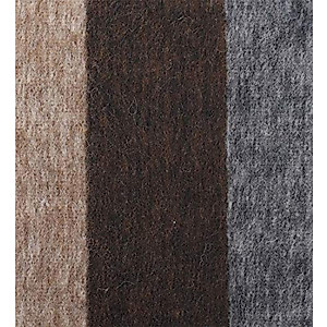 Alpaca Warehouse Alpaca Sheep Wool Blanket King/Full-Queen/Twin Size Thick Heavyweight Comfortably Warm - Great for Outdoor Use - Striped Design (Beige/Brown/Gray, King)