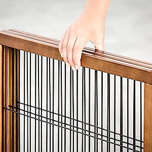 Carlson Pet Products Design Paw 62-Inch Super Wide 3 Panel Premium Wooden Pet Gate,Brown