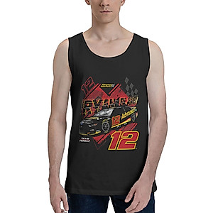 ASFRSH Ryan Blaney 12 Men Sleeveless Garment Sport T-Shirt Athletic Undershirt Tank Top Shirt Quick Dry Men's Tee Black