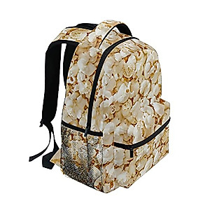 Glaphy Popcorn Pattern Backpack School Bookbag Lightweight Laptop Backpack for Men Women Kids