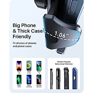andobil Phone Mount for Car (Bumpy Roads Friendly) Cell Phone Holder Car — Easy Clamp Hands-Free Universal — Fit for Dashboard-Windshield-Vent iPhone 14 13 12 Pro Max, Samsung Galaxy S23 All Phones