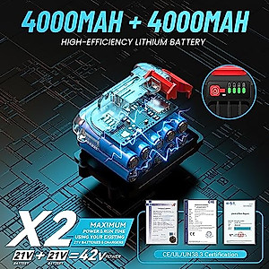 Cordless Grinder[2023 UPGRADE], Seesii 21V Brushless Mini Angle Grinder Tools w/ 2x 4000mAh Batteries & 4 Pcs Disc, 19500RPM 180° Rotatable Compact Power Angle Grinders for Metal Cutting,Grinding