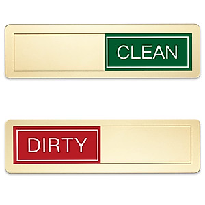 Dishwasher Magnet Clean Dirty Sign, Golden Universal Dish Washer Indicator Refrigerator Magnet, Super Strong Magnet with Back Glue for Kitchen Organization