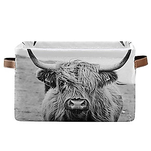 xigua Cow Storage Basket Large Collapsible Rectangle Storage Bin Toys Clothes Organizer for Closet Shelf Nursery Bedroom Home Decor