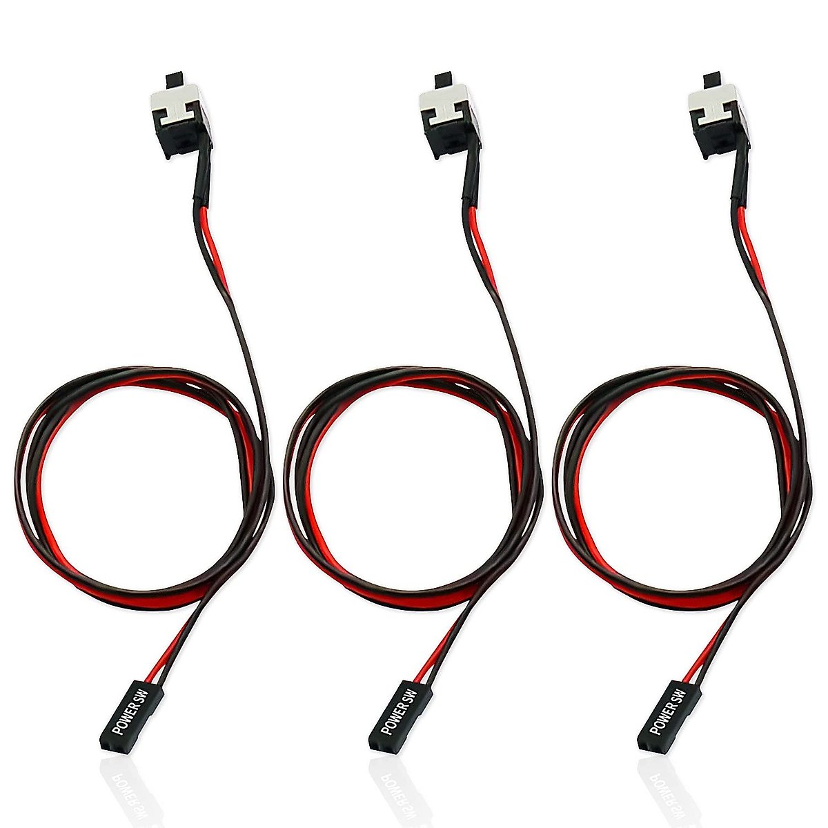 CenryKay Computer Switch Wire Cable on/Off Push Button Restart Line PC Power Switch Cables 45cm (6 Pack 2 Pin)