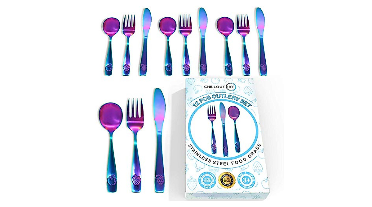 12 Piece Kids Stainless Steel Utensil Set - Safe & Fun