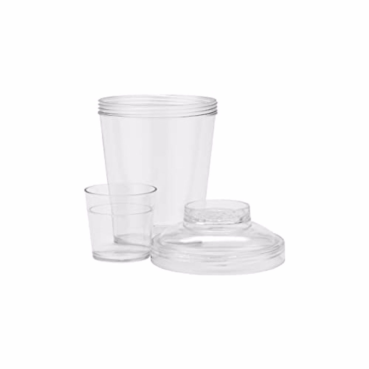 G.E.T. SH-176-1-CL-EC Heavy-Duty Shatterproof 3- Piece Plastic Cocktail / Martini Shaker, 20 Ounce, Clear (set of 4)