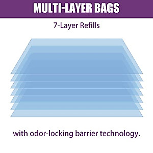 Cat Litter Refills Bag, Litter Refills Bag Compatible with Your Standard and Plus Genie Litter Disposal Refill Cartridge, Generic Litter Refills Bag,Original Refill Cartridge is Not Included 6 Pack