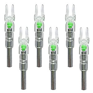 6PCS S Led Lighted Nocks for Arrows with .244"/6.2mm Inside Diameter,Screwdriver Included (Green)