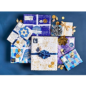 Iconikal Self-Adhesive Gift Tag Labels, Hanukkah, 100-Count