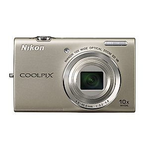 Nikon COOLPIX S6200 16 MP Digital Camera with 10x Optical Zoom NIKKOR ED Glass Lens and HD 720p Video (Silver)