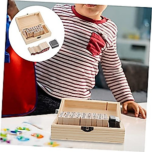 COHEALI Suits 1 Set Hand Stamp Kits Wooden Seal Alphabet Letter Flash Cards Stampers for Ink Stamps Clay Set DIY Tools Scrapbook Stamp Multi-Purpose Stamps Wooden Number Decorate Tool Sets