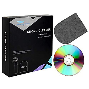CD DVD Cleaner Solution Spray Fluid - Premium Compact disc Cleaning Kit with Anti-Static Microfiber Cloth Glove 4oz