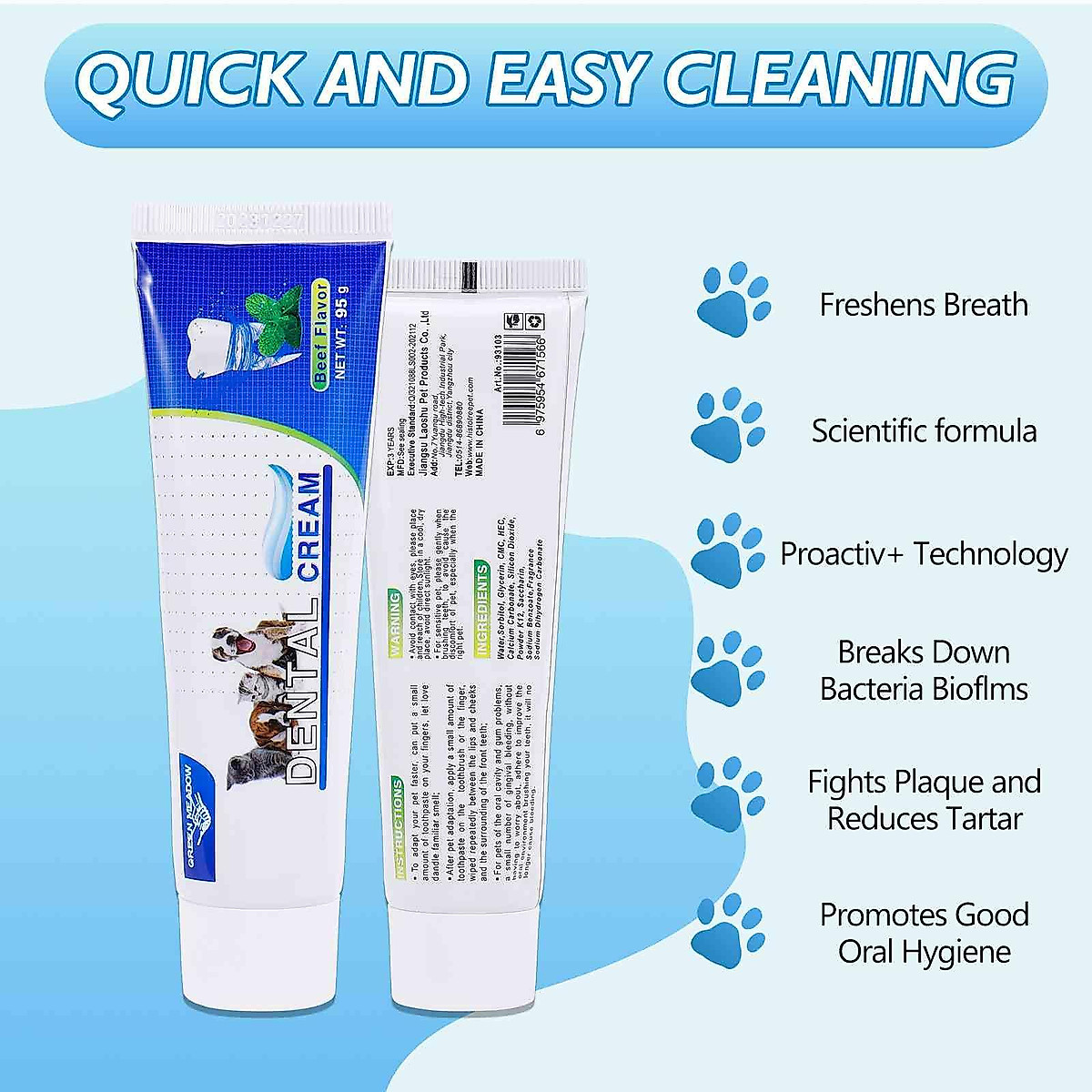 Best Dog Toothbrush & Toothpaste Kit for Chihuahua and Other Companion Dogs Dogs - Natural Ingredients Reduce Plaque, Whiten Teeth, Freshen Breath
