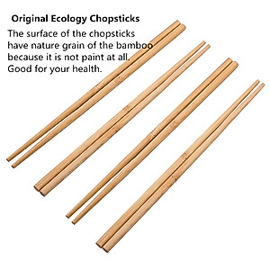Bamboo Chopsticks Reusable Dishwasher Safe Natural Chinese Health Wooden Bamboo Chopsticks,Long 10 Pairs Sets for Restaurant Home Use Premium Material