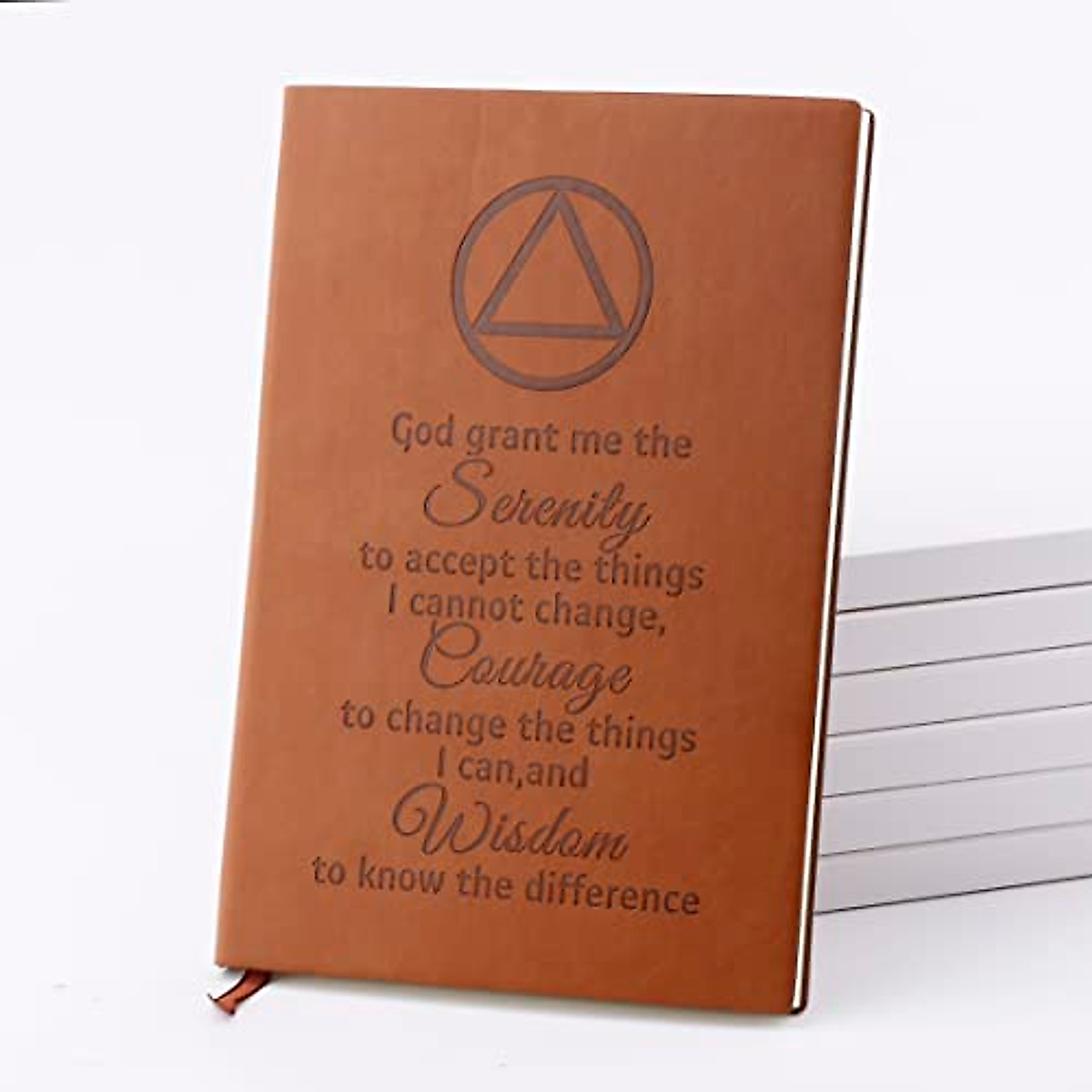 AA & NA Sobriety Leather Notebook Addiction Recovery Gift for Friends Women Men Birthday Gifts New Beginnings Gifts for Friends (God grant me-AA)