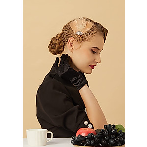 Cizoe Fascinators 20s Gatsby Flapper Acessories Art Deco Party Accessory Peacock Feather Headpiece(C-Champagne)