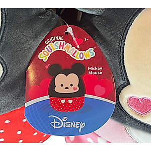 Squishmallows Official Kellytoy Perfect Pair Mickey Mouse and Minnie Mouse Plush with Hearts - Set of 2 - 2023 Valentine’s Squad Stuffed Animal Toy Pillow Doll, Multicolor, Small 8''