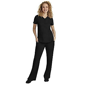 Healing Hands Scrub Pants for Women 2 Pocket Elastic Back Drawstring Pant Purple Label 9095 Taylor Black M