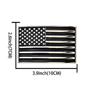 XGALBLA Mens Fashion Native American Flag Square Belt Buckle Black Enamel Medium