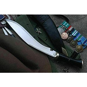 Authentic Official Issued Kukri - Traditional Hand Forged Blade Khukuri - Service No.1 Standard Size - EGKH Factory Outlet in Nepal - Ready to use - Balance water tempered - High Carbon Steel