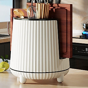 Knife Holder, 360 Degree Rotatable Knife Holder with Multi Functional Kitchen Utensil Organizer for Chopsticks and Knives Storage