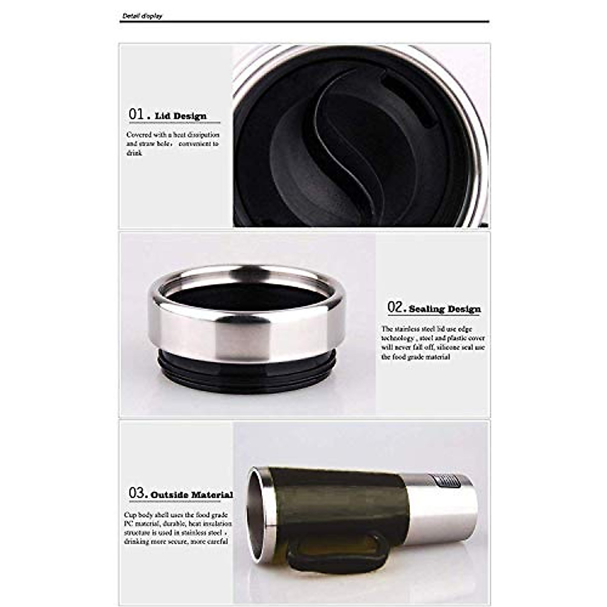 ANKOMINA 450ml Vacuum Insulated Stainless Steel Travel Mug Car Cup with Charger Car Boiling Mug Electric Kettle Boiling Vehicle Thermos DC12V Heating Cup