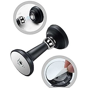 BPHome Magnetic Door Stop, Self-Adhesive Door Holder, Decorative Matte Black Door Stopper, Noise Reduction Silicone Made, Easy Install No Drilling, Magnet Door Stop Wall Protector, Wall-Floor Mount