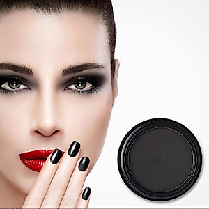 MEICOLY Black Single Eyeshadow,Pressed Powder Matte Eye shadow,Ash Eye Black Special Effects Powder,Opaque Vegan Cruelty Free Eyeshadow for Day & Night,Black