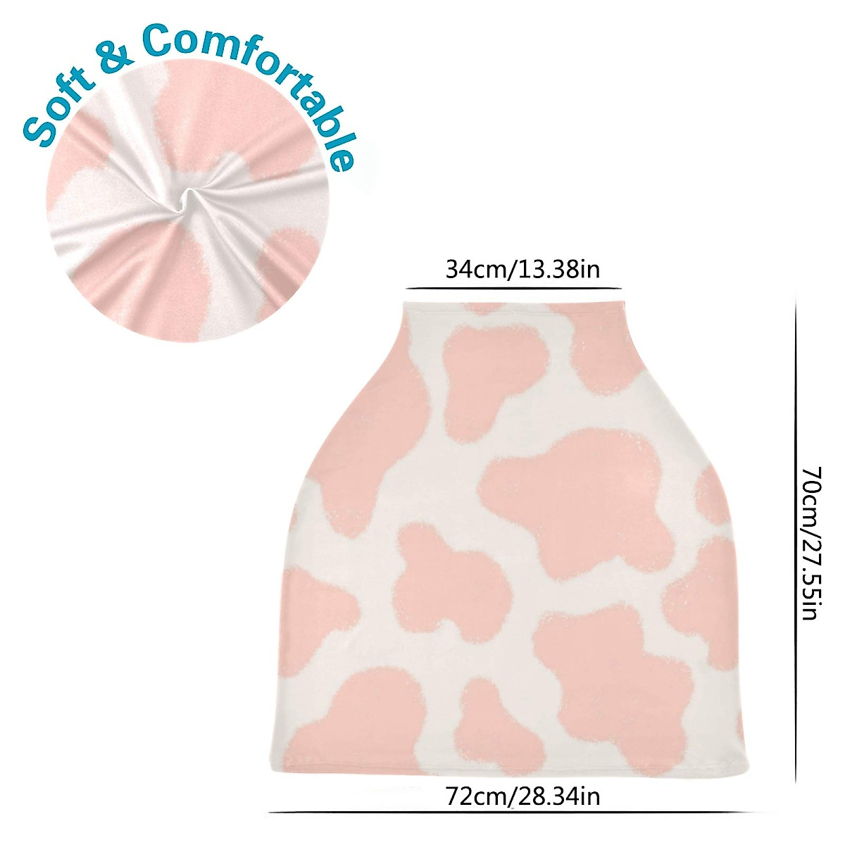 Nursing Cover Breastfeeding Scarf Pink Cow Print- Baby Car Seat Covers, Stroller Cover, Carseat Canopy(7ya1a)