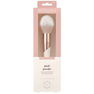 EcoTools Luxe Plush Powder Makeup Brush for Blush & Bronzer, Works Best With Powder Makeup, Luxurious and Glamorous, Eco-Friendly Premium Makeup Brush, Synthetic Bristles, Pink, 1 Count