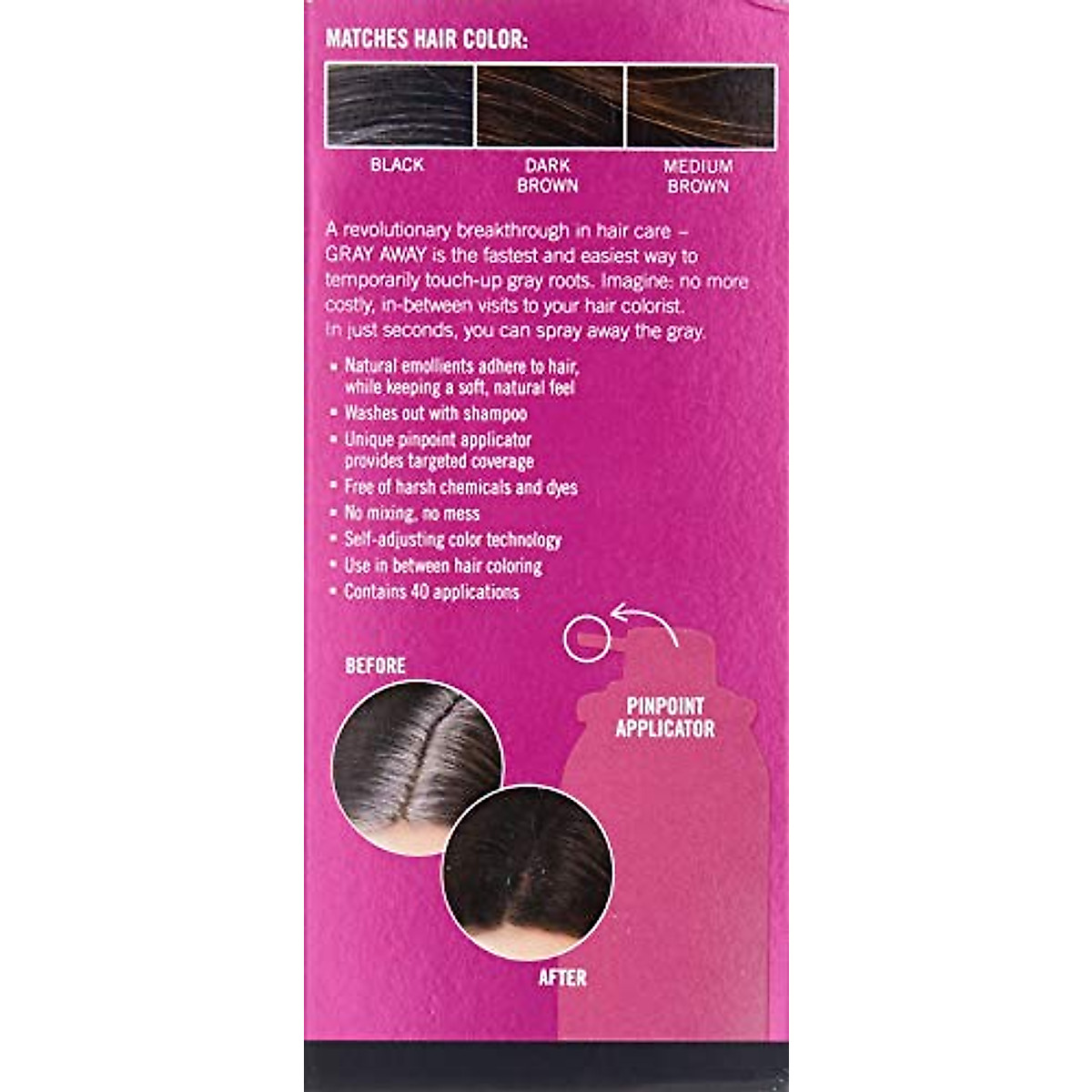 Everpro Gray Away Temporary Root Concealer, Black/Dark Brown 1.5 oz.