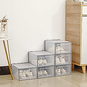 Shoe Storage Box Large Capacity Shoe Holder Transparent Shoe Display Storage Case Household Supplies Black
