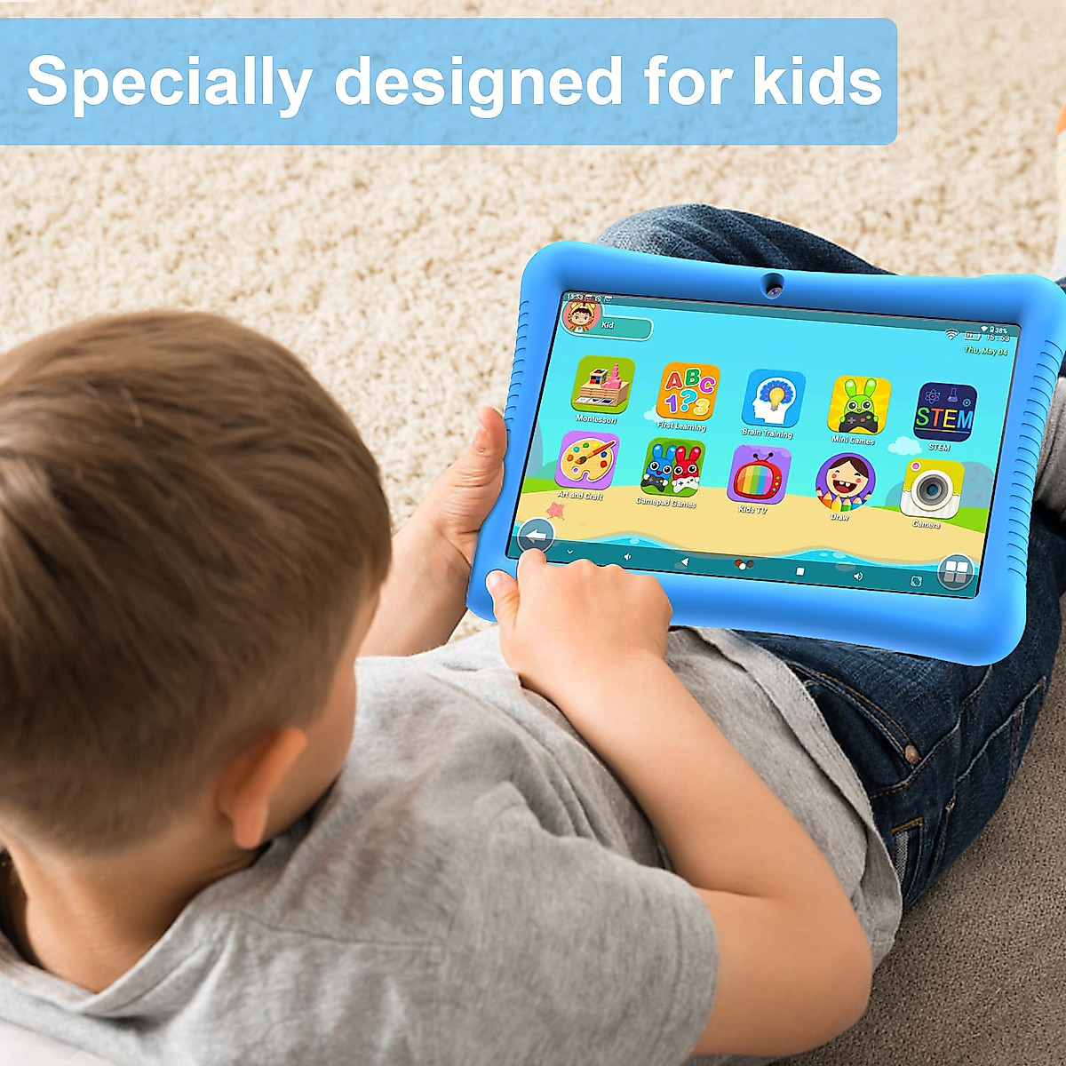 Kids Tablet 10 in Android 13 Tablet for Kids Toddler Tablet Childrens Tablet Age 3-12 Quad Core 3GB RAM 32GB ROM with Parental Control, Pre-installed Kids Educational APP,HD Screen,Dual Camera