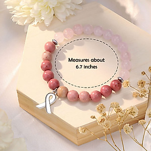 PINKDODO Cancer Gifts for Women, Breast Cancer Survivor Bracelets Gifts for Women, Inspirational Breast Cancer Awareness Bulk Gifts for Cancer Patients Female Her