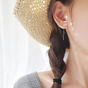 Wavy Long Link Plumeria Flowers Tassel Earrings for Women Teen Girls Elegant Earrings Party Gift